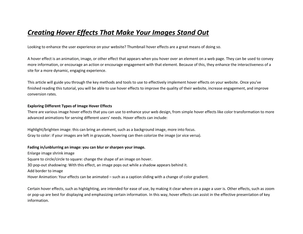 PPT - Creating Hover Effects That Make Your Images Stand Out PowerPoint ...