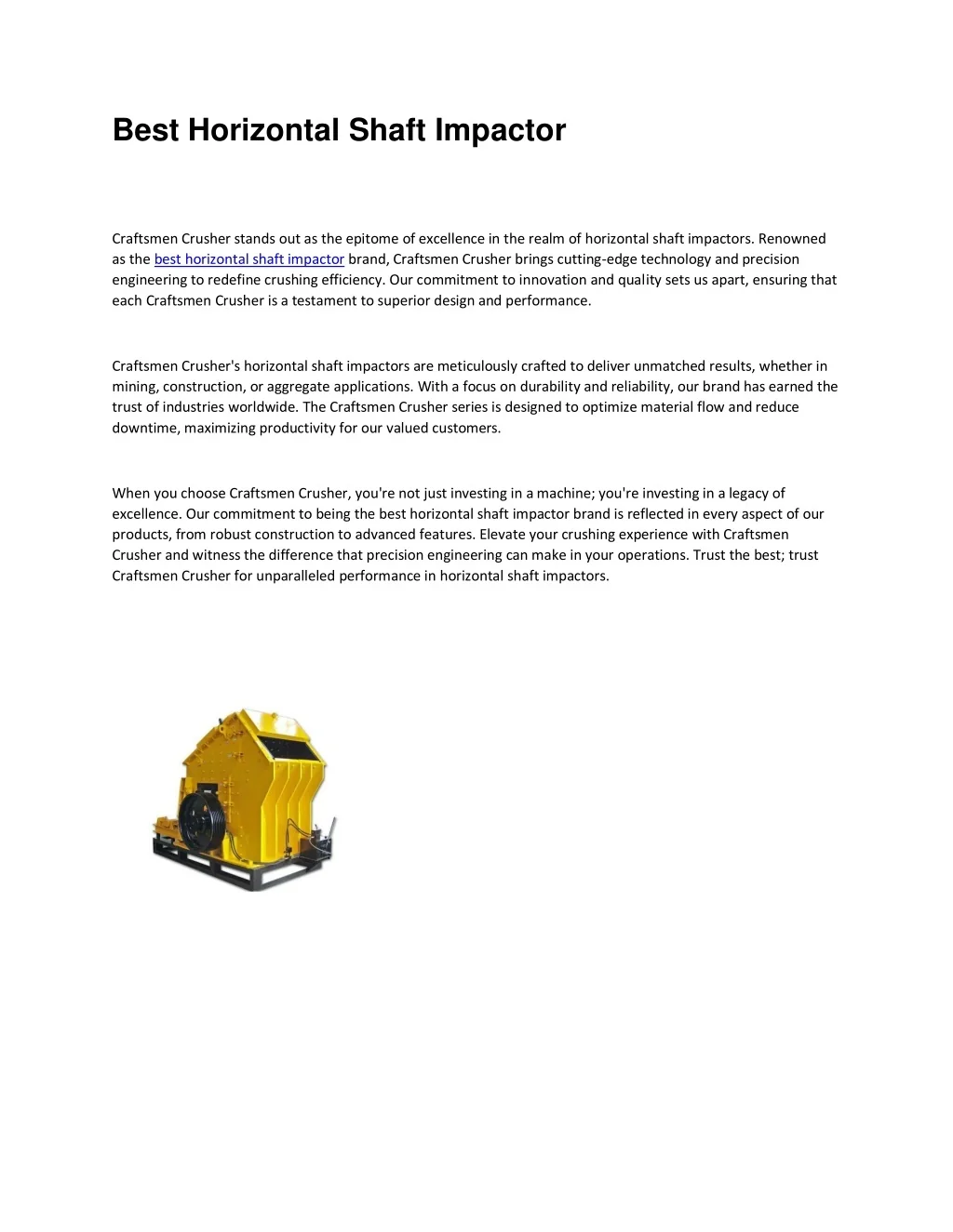 PPT - Best Horizontal Shaft Impactor PowerPoint Presentation, free ...
