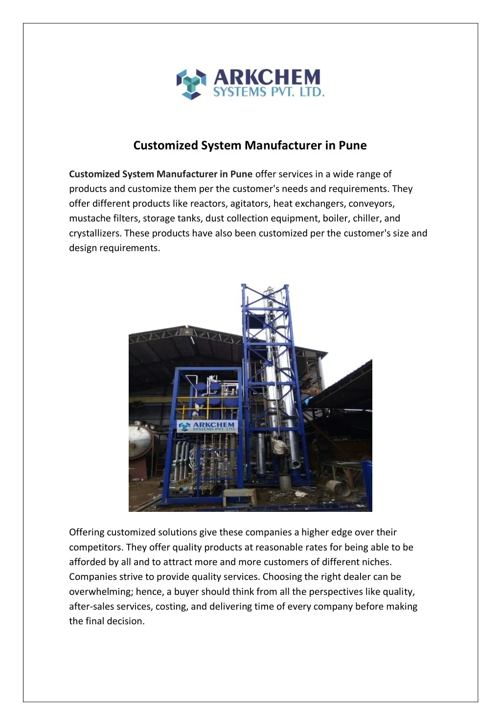 PPT - Customized System Manufacturer in Pune PowerPoint Presentation ...