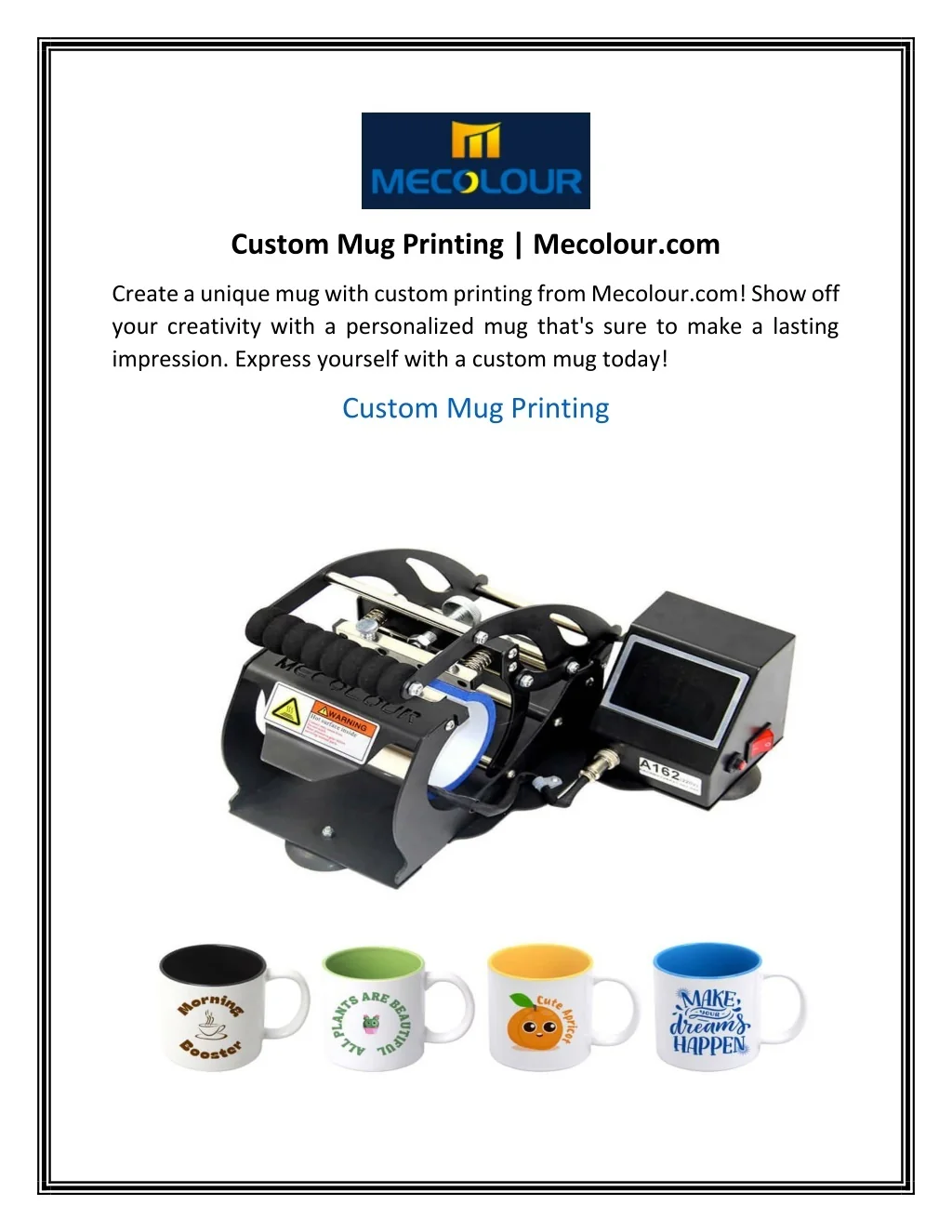 PPT - Custom Mug Printing Mecolour PowerPoint Presentation, free ...