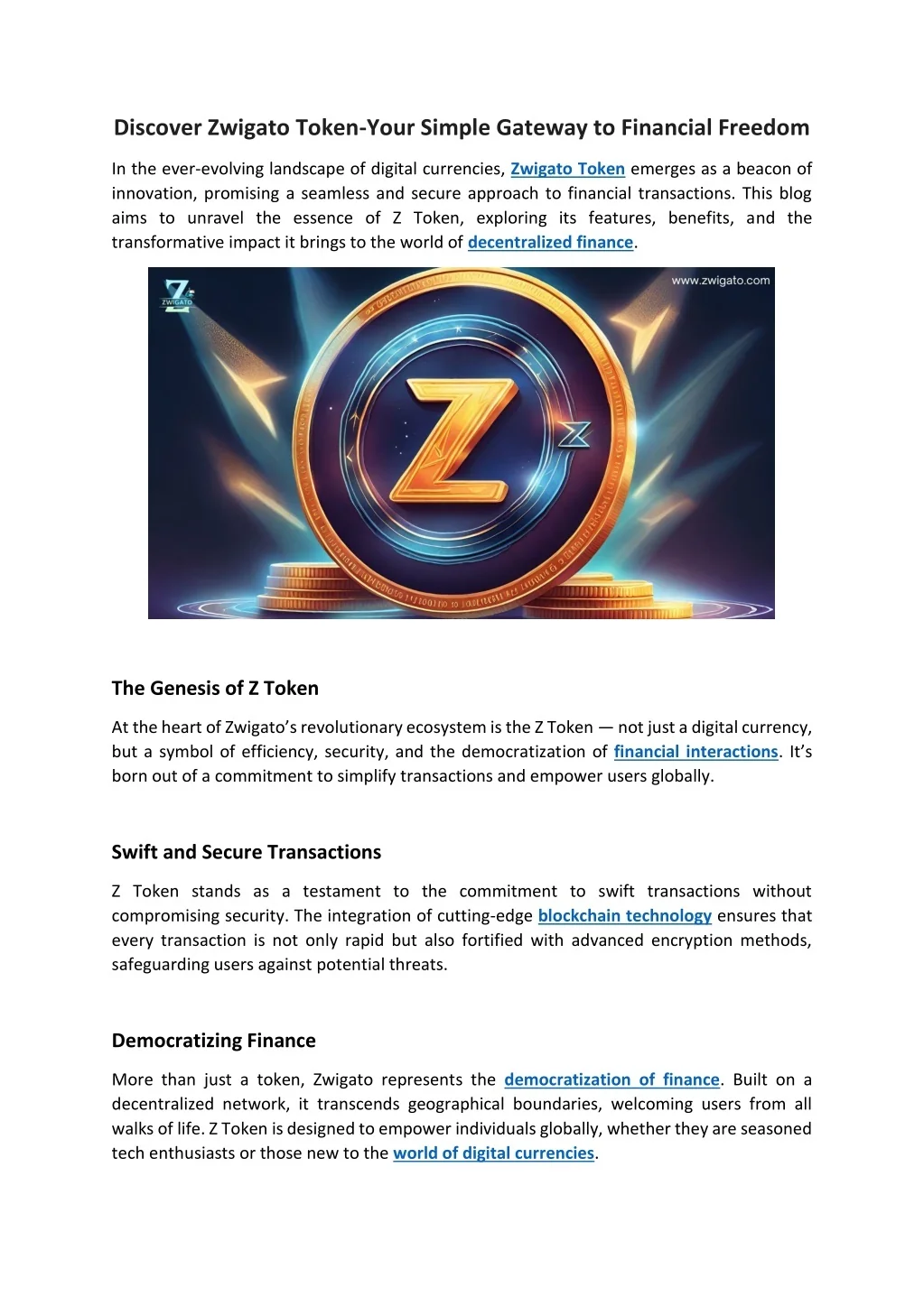 PPT - Discover Zwigato Token-Your Simple Gateway to Financial Freedom ...