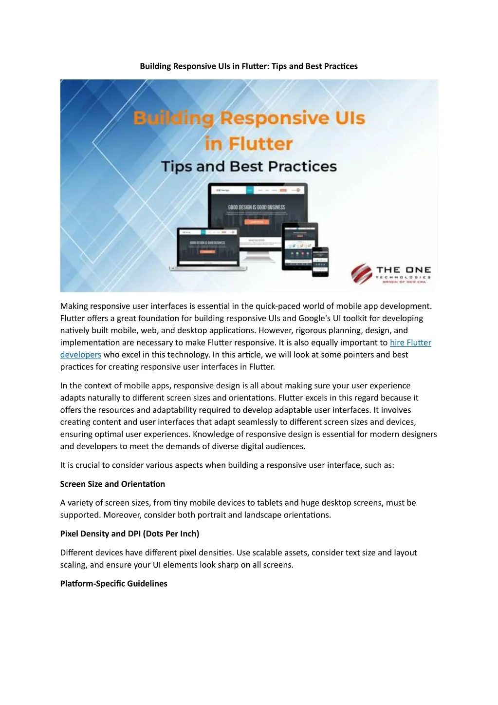 PPT - building-responsive-ui-in-flutter-tips-and-best-practices PowerPoint Presentation - ID ...