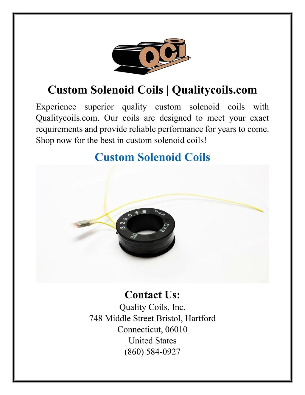 PPT - Custom Solenoid Coils | Qualitycoils.com PowerPoint Presentation ...