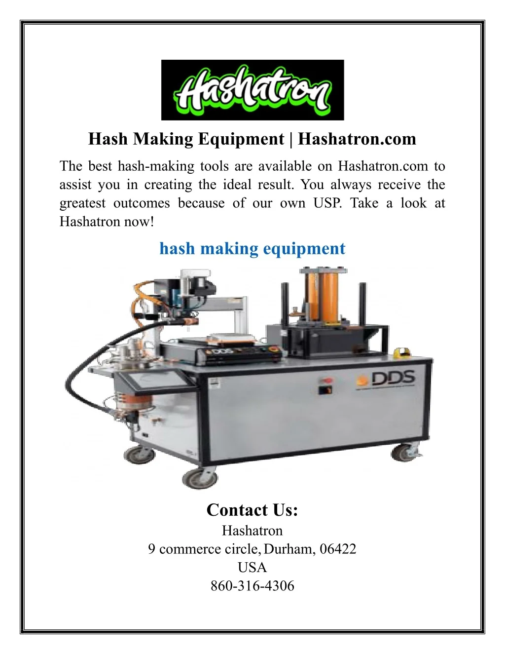 PPT - Hash Making Equipment | Hashatron.com PowerPoint Presentation ...