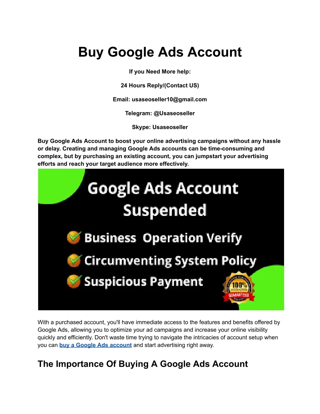 PPT - Buy Google Ads Account PowerPoint Presentation, free download ...