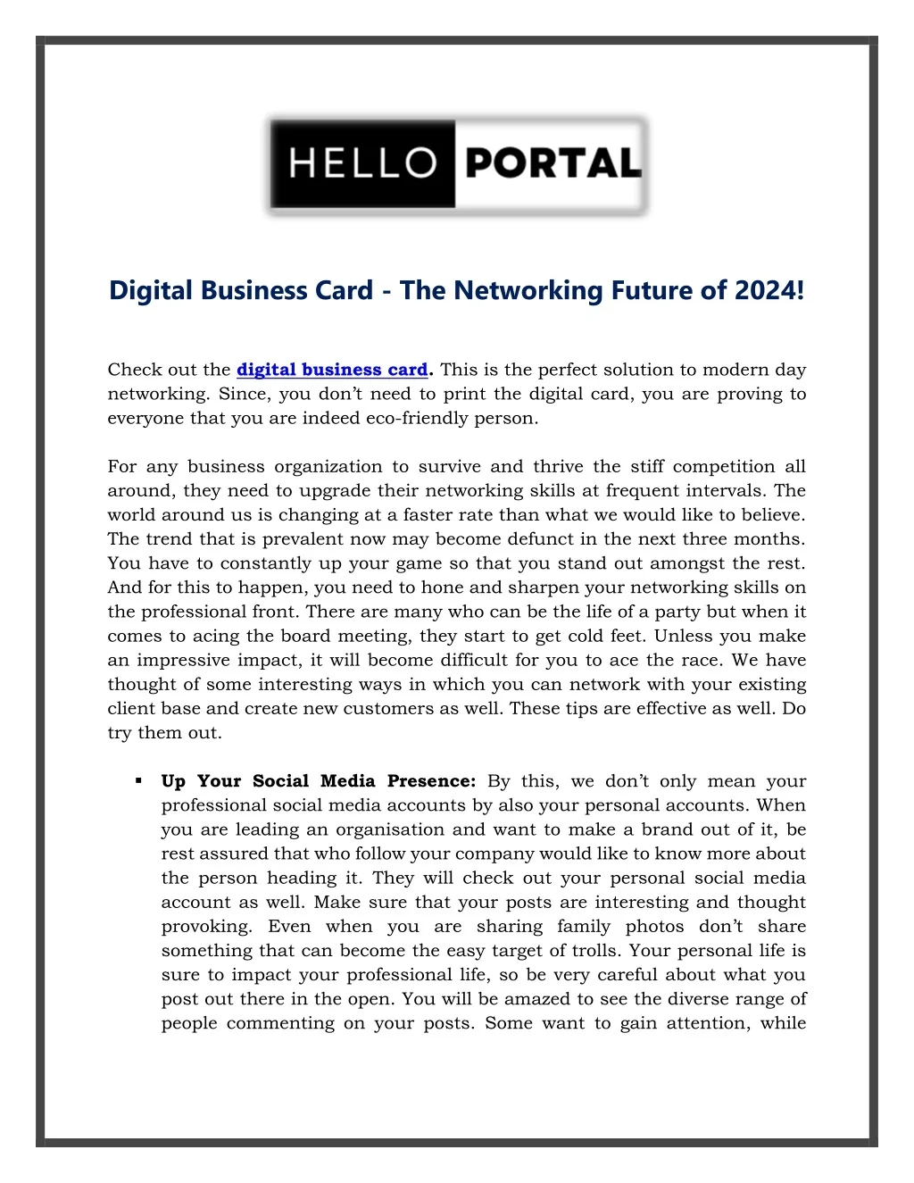 PPT - Digital Business Card - The Networking Future of 2024 PowerPoint ...