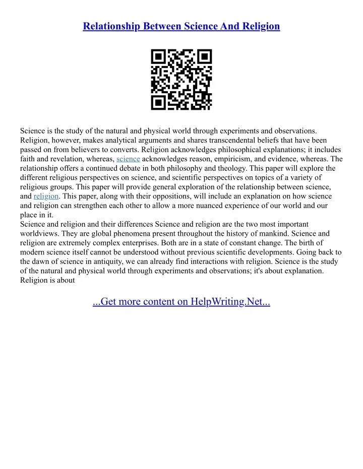 PPT - Science Vs Religion Essay PowerPoint Presentation, free download ...