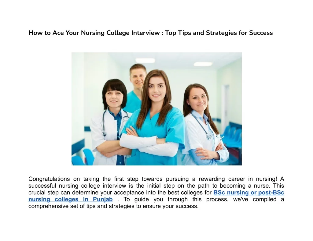PPT - How to Ace Your Nursing College Interview : Top Tips and ...