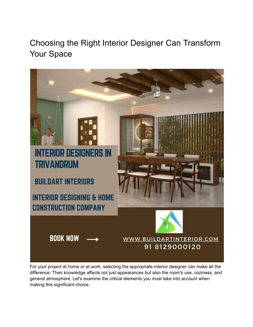 PPT - Choosing the Right Interior Designer Can Transform Your Space ...