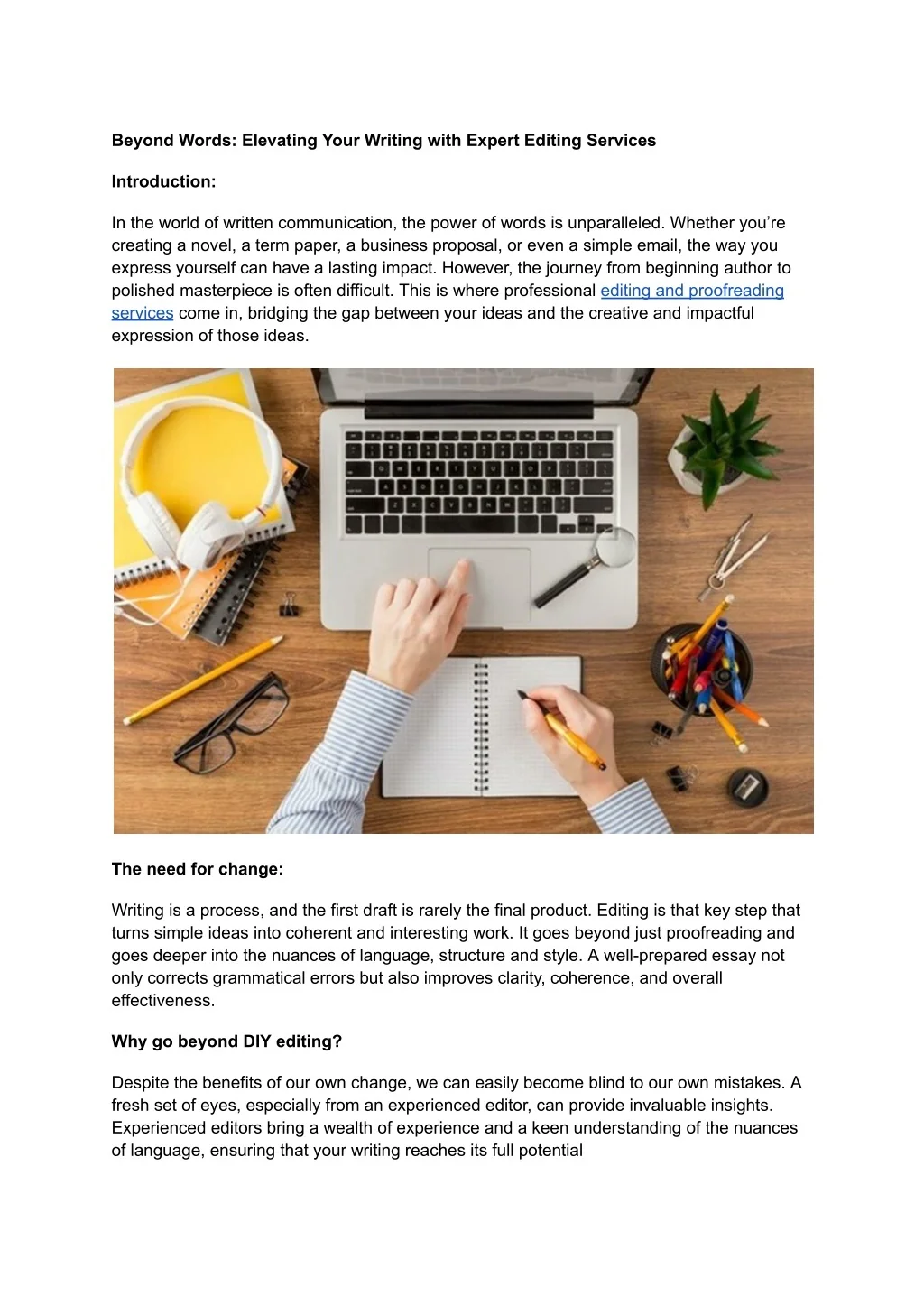 PPT - Beyond Words_ Elevating Your Writing with Expert Editing Services ...