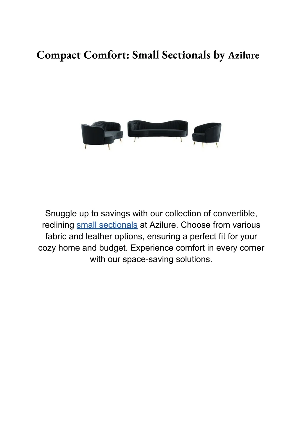 PPT - Comfort: Small Sectionals by Azilure PowerPoint Presentation ...