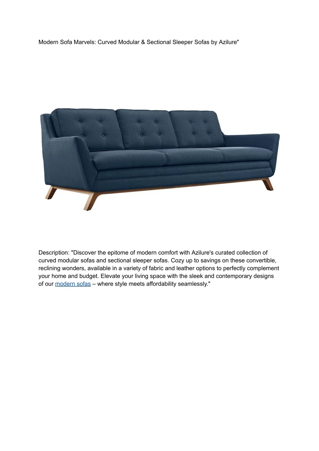 PPT - "Modern Sofa Marvels: Curved Modular & Sectional Sleeper Sofas by Azilure" PowerPoint ...