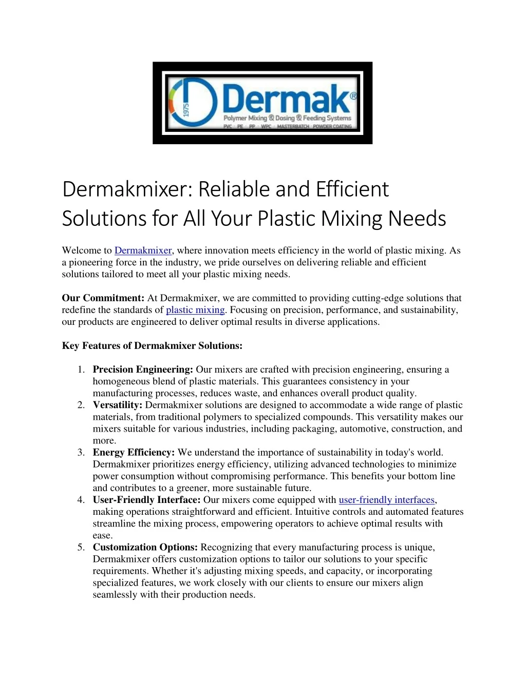PPT - Dermak Mixer, Turkey PowerPoint Presentation, free download - ID ...