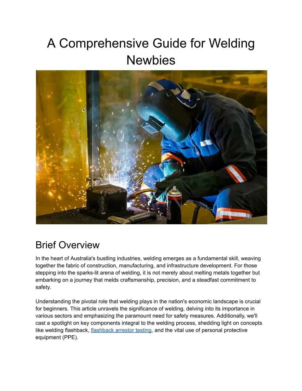 PPT - A Comprehensive Guide for Welding Newbies PowerPoint Presentation ...