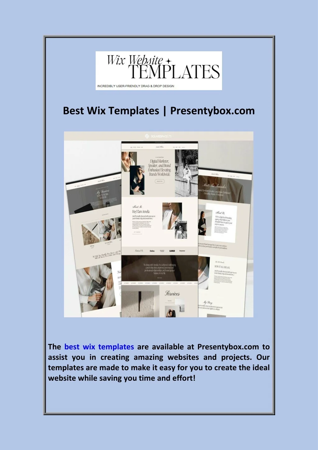 PPT - Best Wix Templates Presentybox com PowerPoint Presentation, free ...