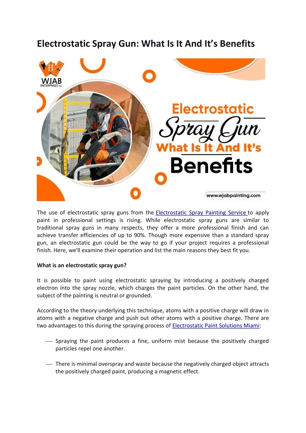 PPT - Electrostatic Spray Gun What Is It And It’s Benefits PowerPoint ...