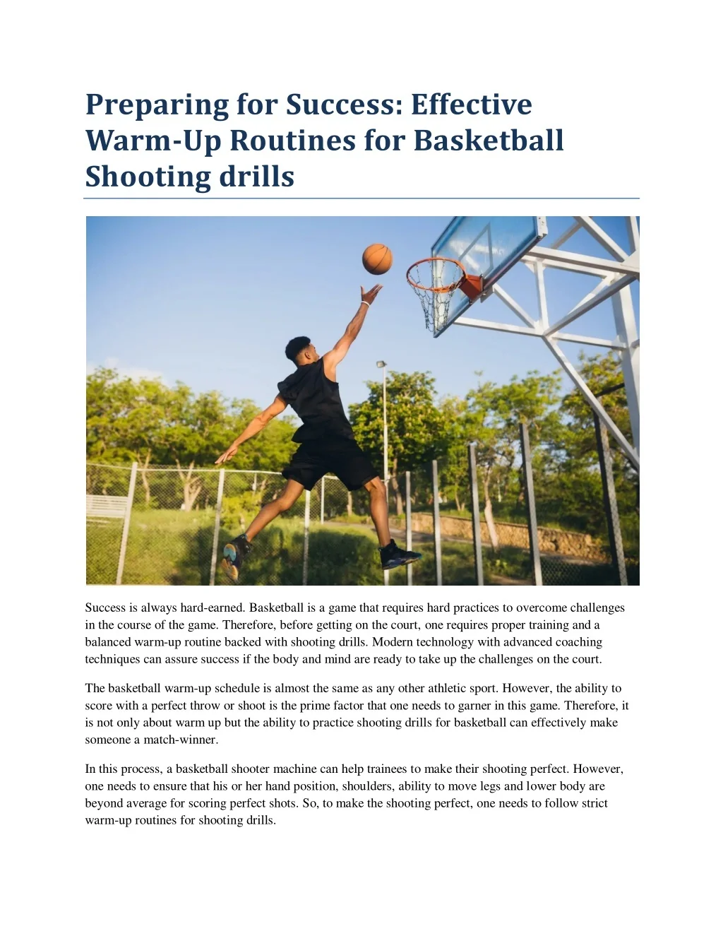 PPT - Preparing for Success Effective Warm-Up Routines for Basketball ...
