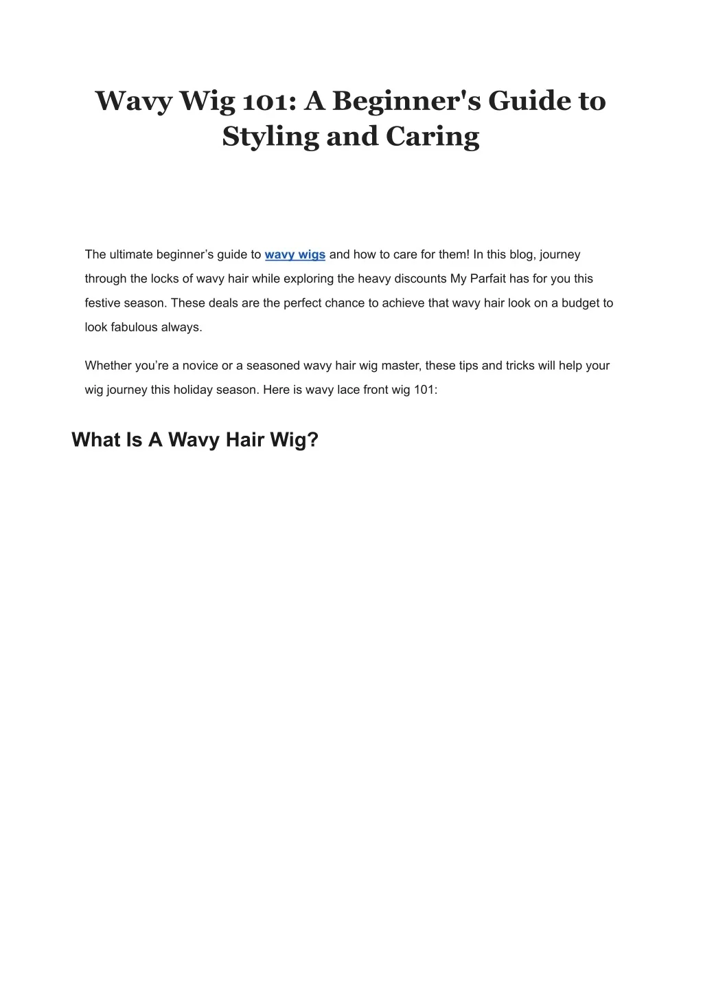 PPT - Wavy Wig 101_ A Beginner's Guide to Styling and Caring PowerPoint ...