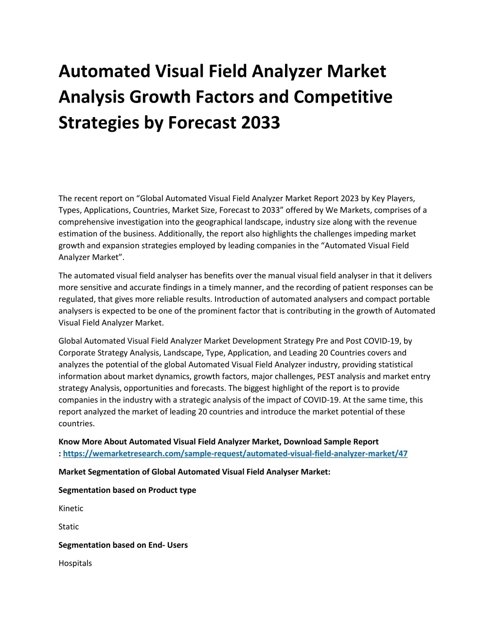 PPT - Automated Visual Field Analyzer Market PowerPoint Presentation ...