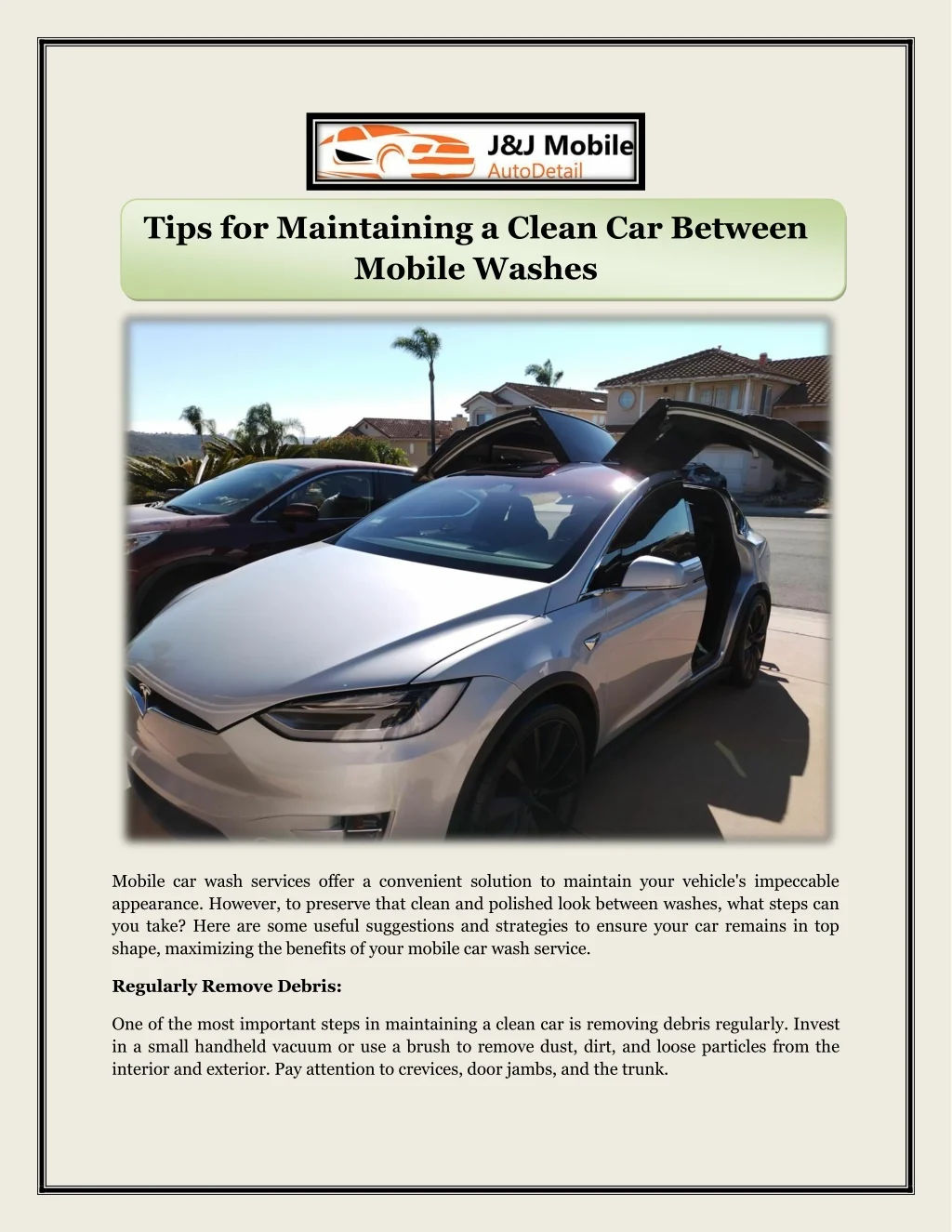 PPT - Tips for Maintaining a Clean Car Between Mobile Washes PowerPoint ...