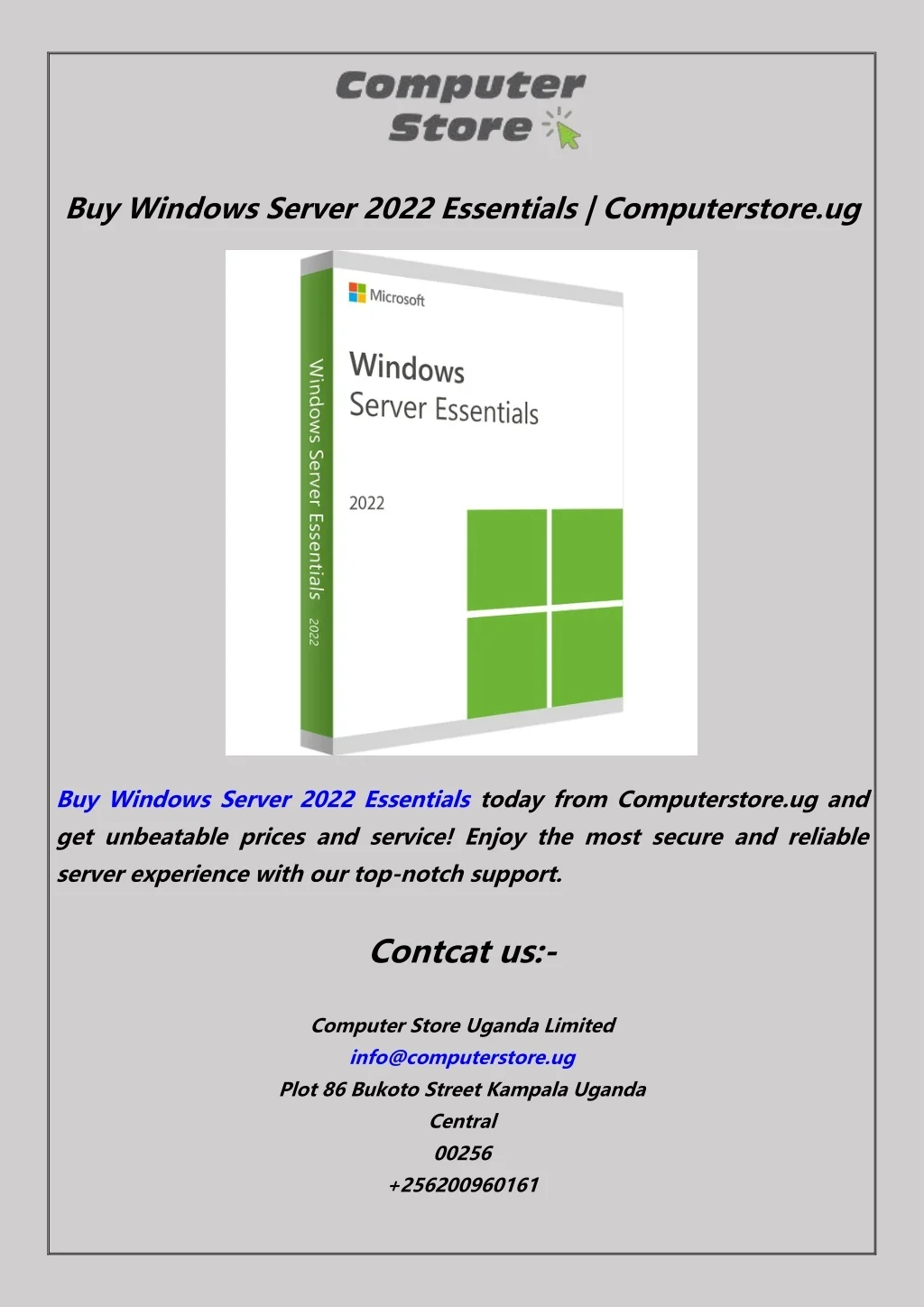 PPT - Buy Windows Server 2022 Essentials Computerstore.ug PowerPoint ...