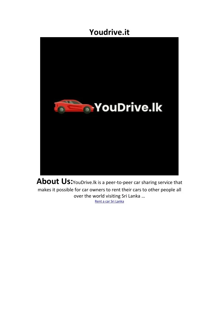 PPT - youdrive PowerPoint Presentation, free download - ID:12799198