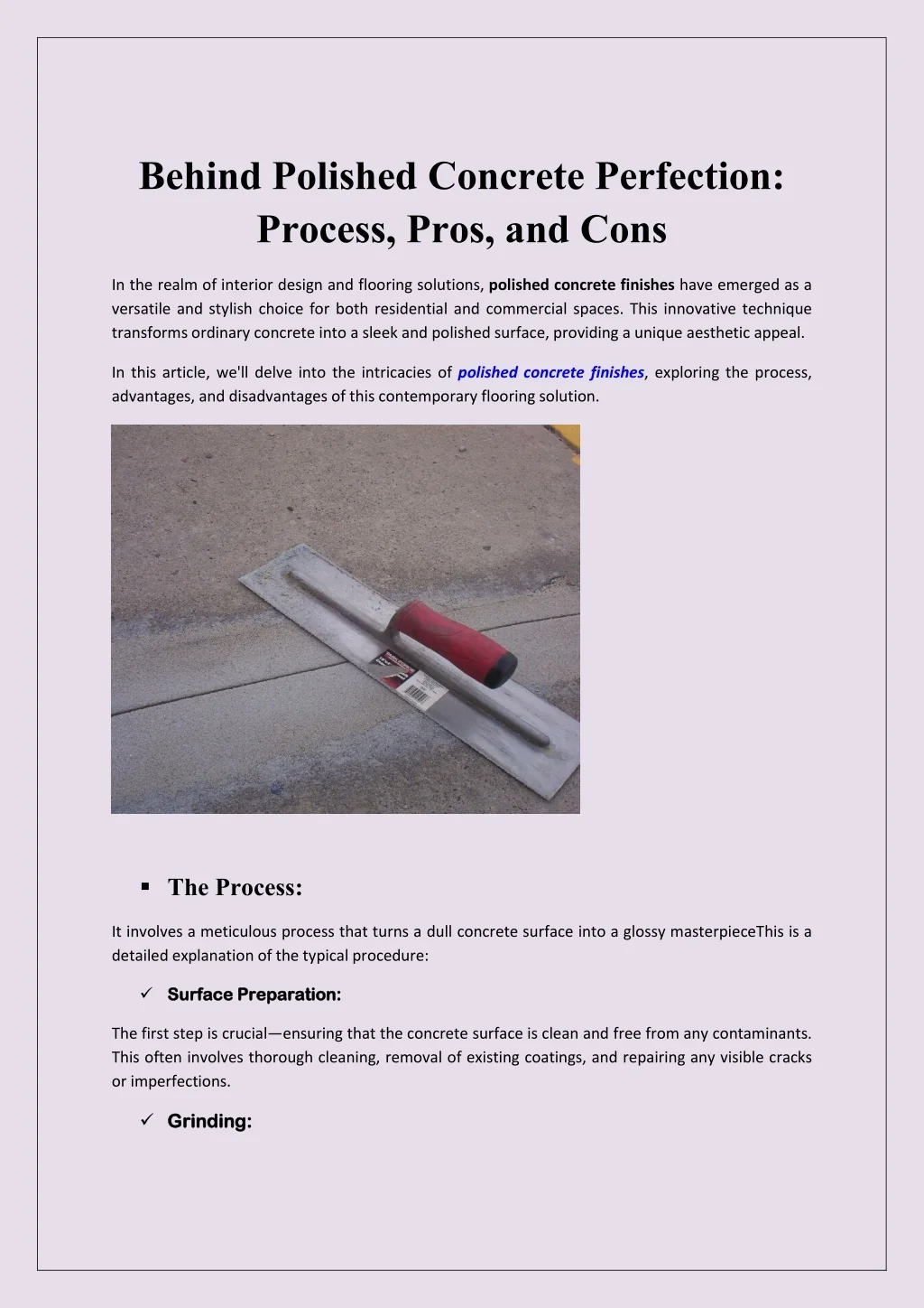 PPT - Behind Polished Concrete Perfection: Process, Pros, and Cons ...