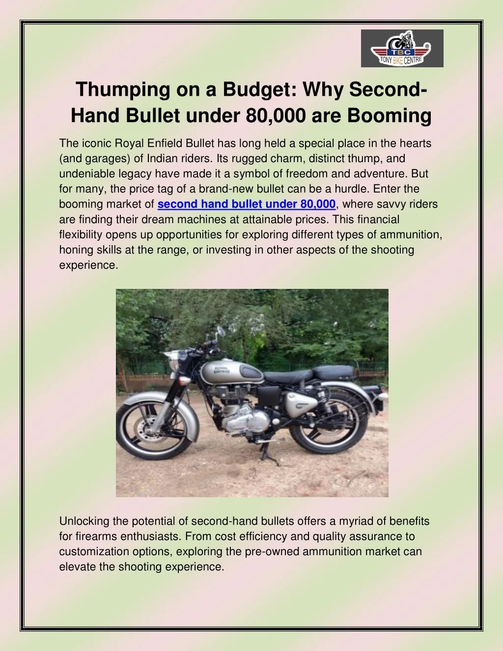 PPT - Second hand bullet under 80,000 PowerPoint Presentation, free ...