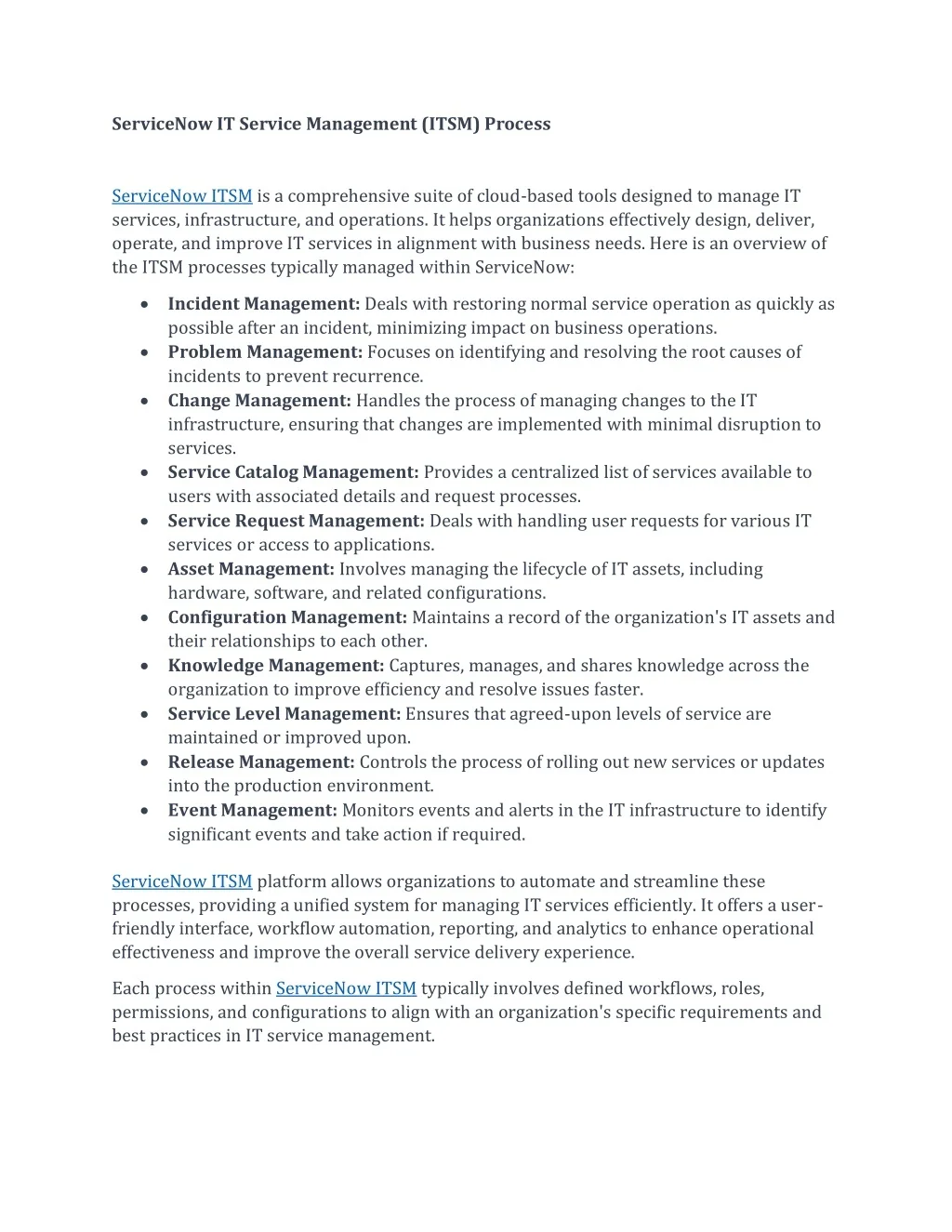 PPT - ServiceNow IT Service Management (ITSM) Process PowerPoint Presentation - ID:12802628