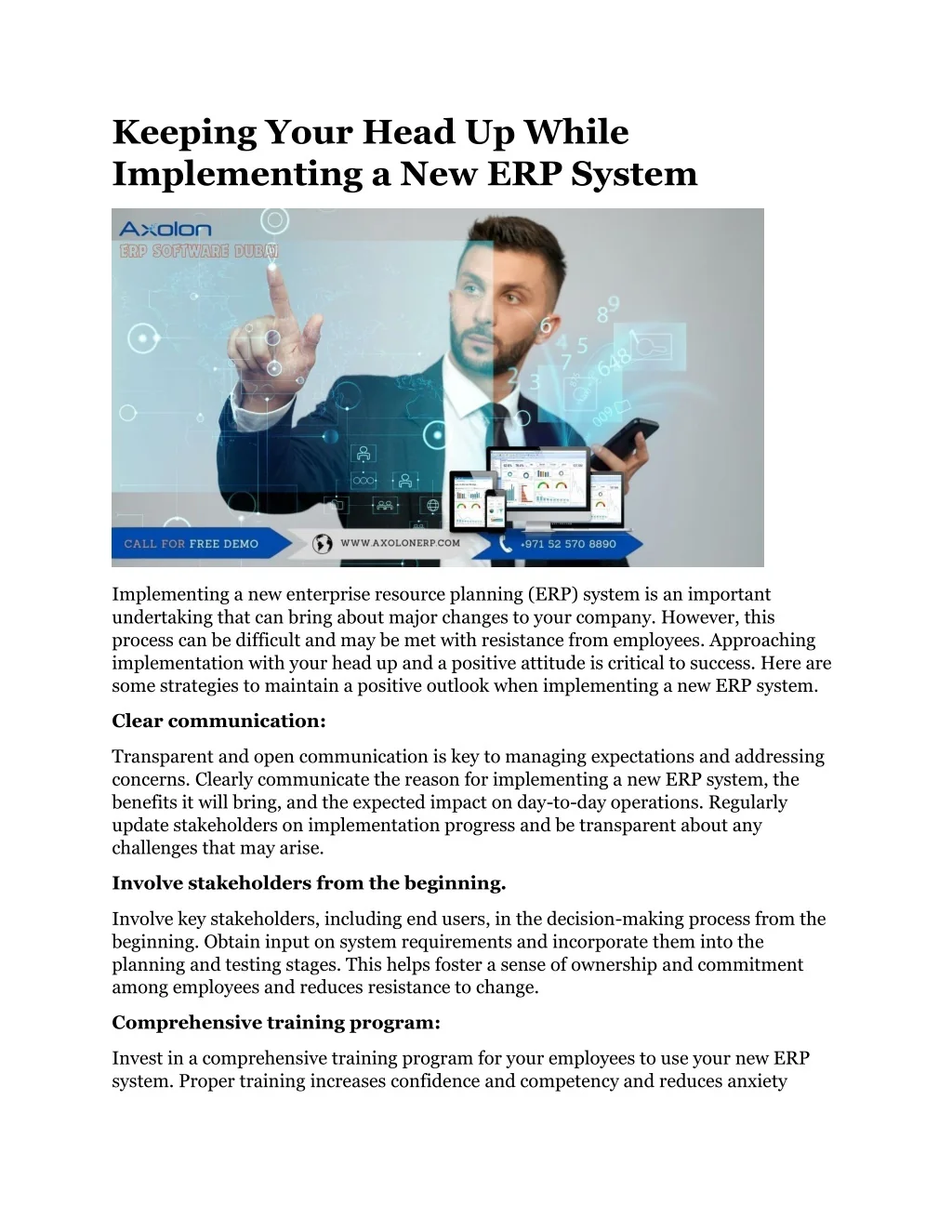 PPT - Keeping Your Head Up While Implementing a New ERP System ...