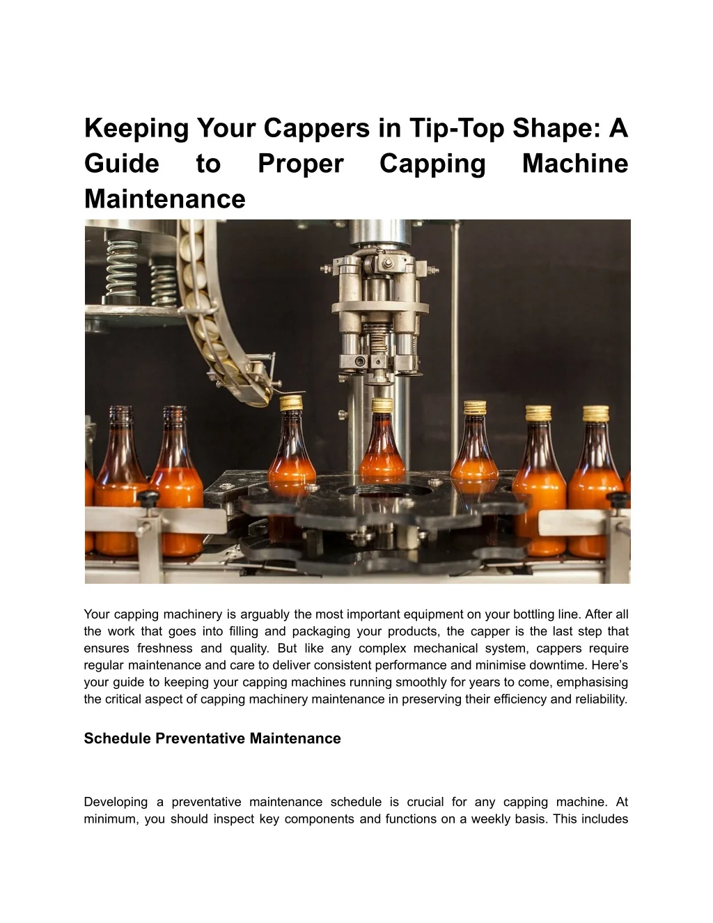 PPT - Keeping Your Cappers in Tip-Top Shape A Guide to Proper Capping ...