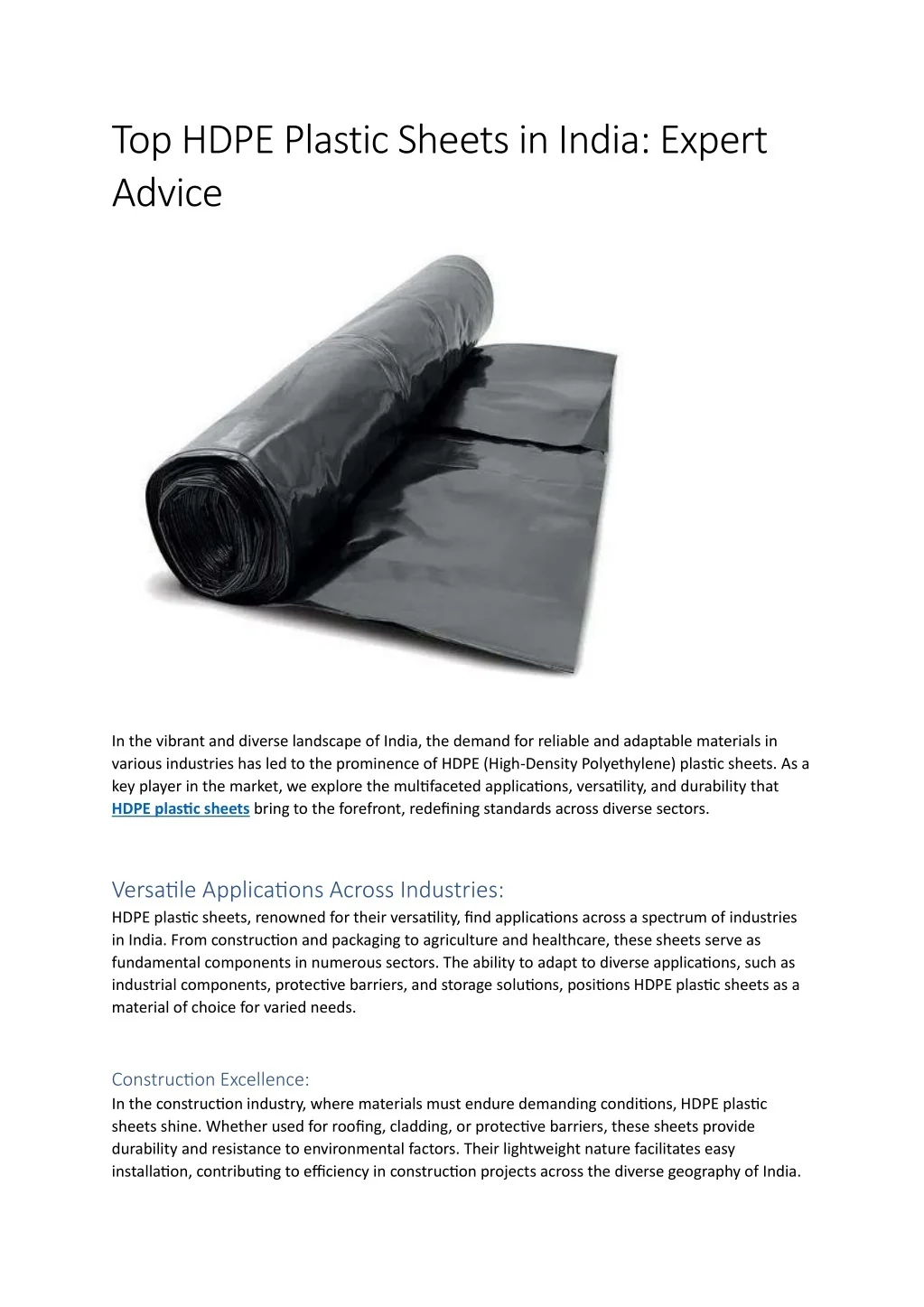 PPT - Top HDPE Plastic Sheets in India Expert Advice PowerPoint ...