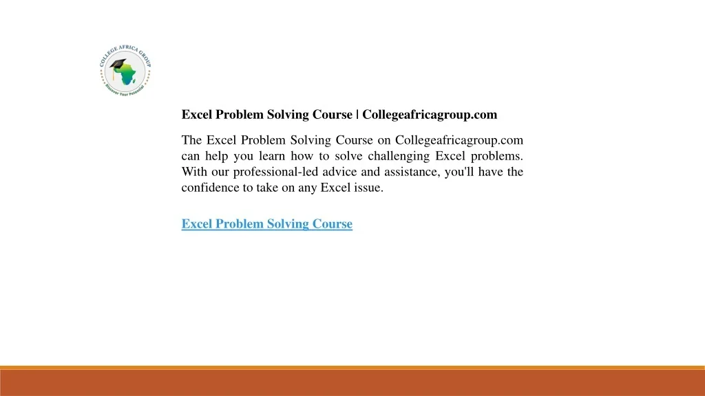 Ppt Excel Problem Solving Course Powerpoint 0334