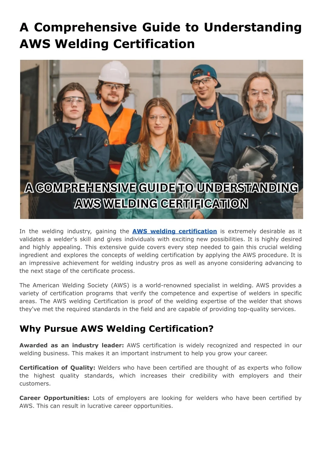 PPT - A Comprehensive Guide to Understanding AWS Welding Certification ...