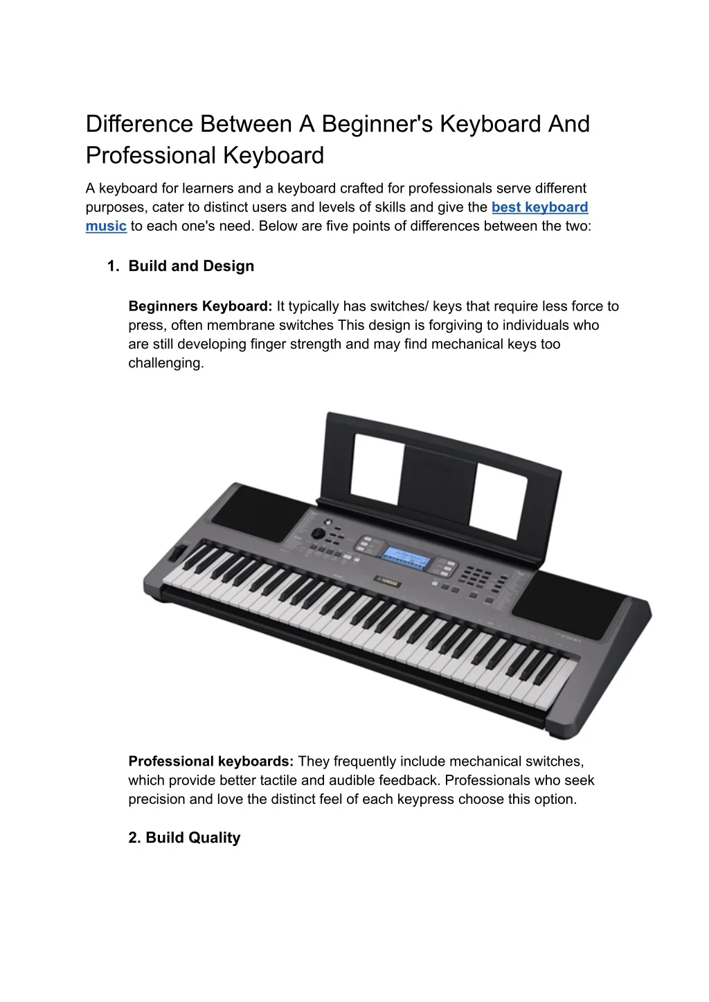 PPT - Difference Between A Beginner's Keyboard And Professional ...