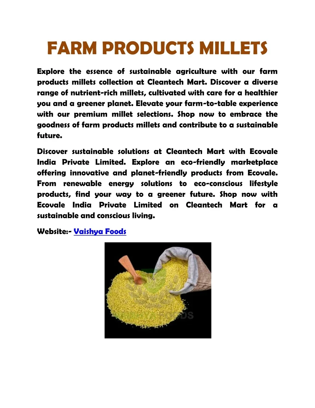 PPT - FARM PRODUCTS MILLETS PowerPoint Presentation, free download - ID ...