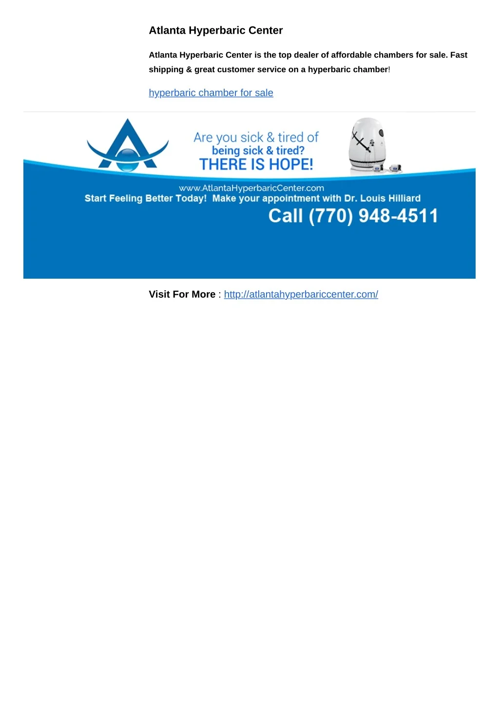 PPT - Atlanta Hyperbaric Center PowerPoint Presentation, free download ...