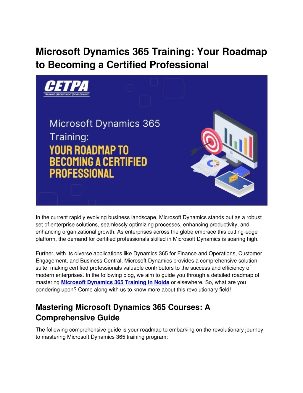 PPT - Microsoft Dynamics 365 Training Your Roadmap to Becoming a Certified Professional ...