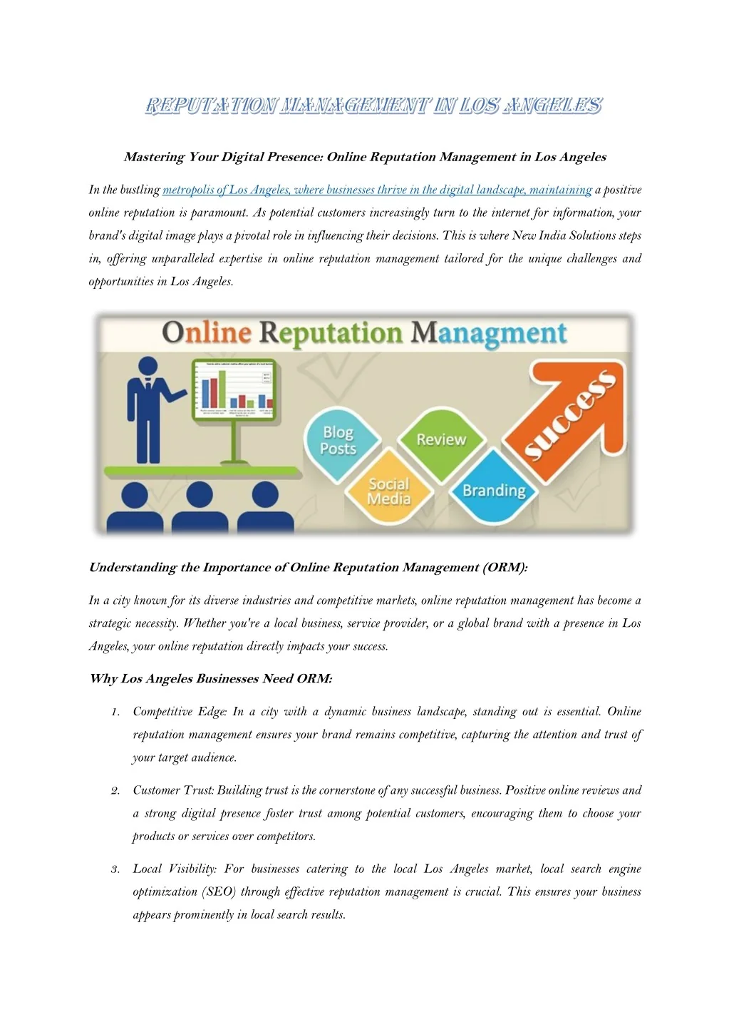 PPT - reputation management in Los Angeles PowerPoint Presentation ...