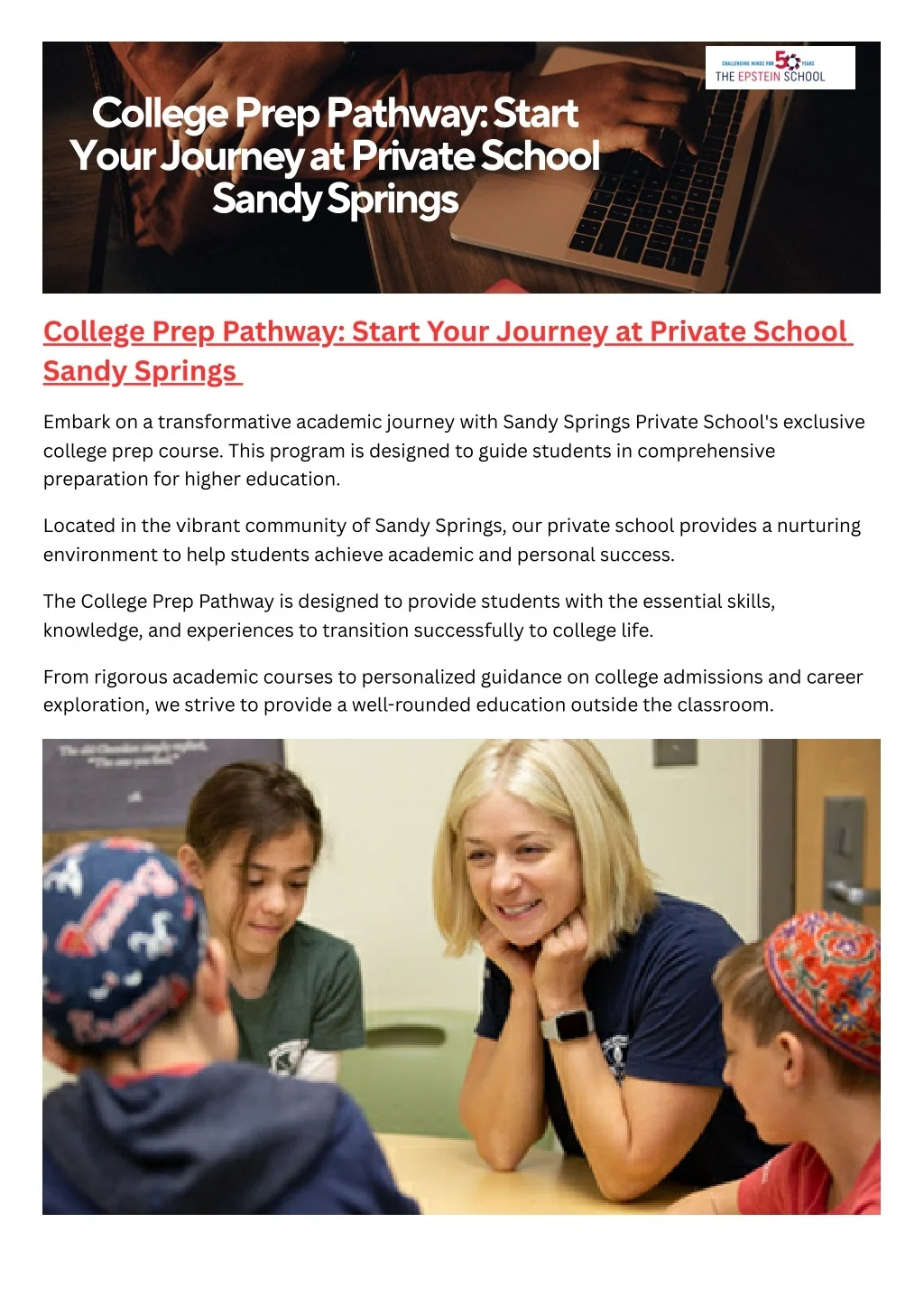 PPT - College Prep Pathway Start Your Journey at Private School Sandy Springs PowerPoint ...