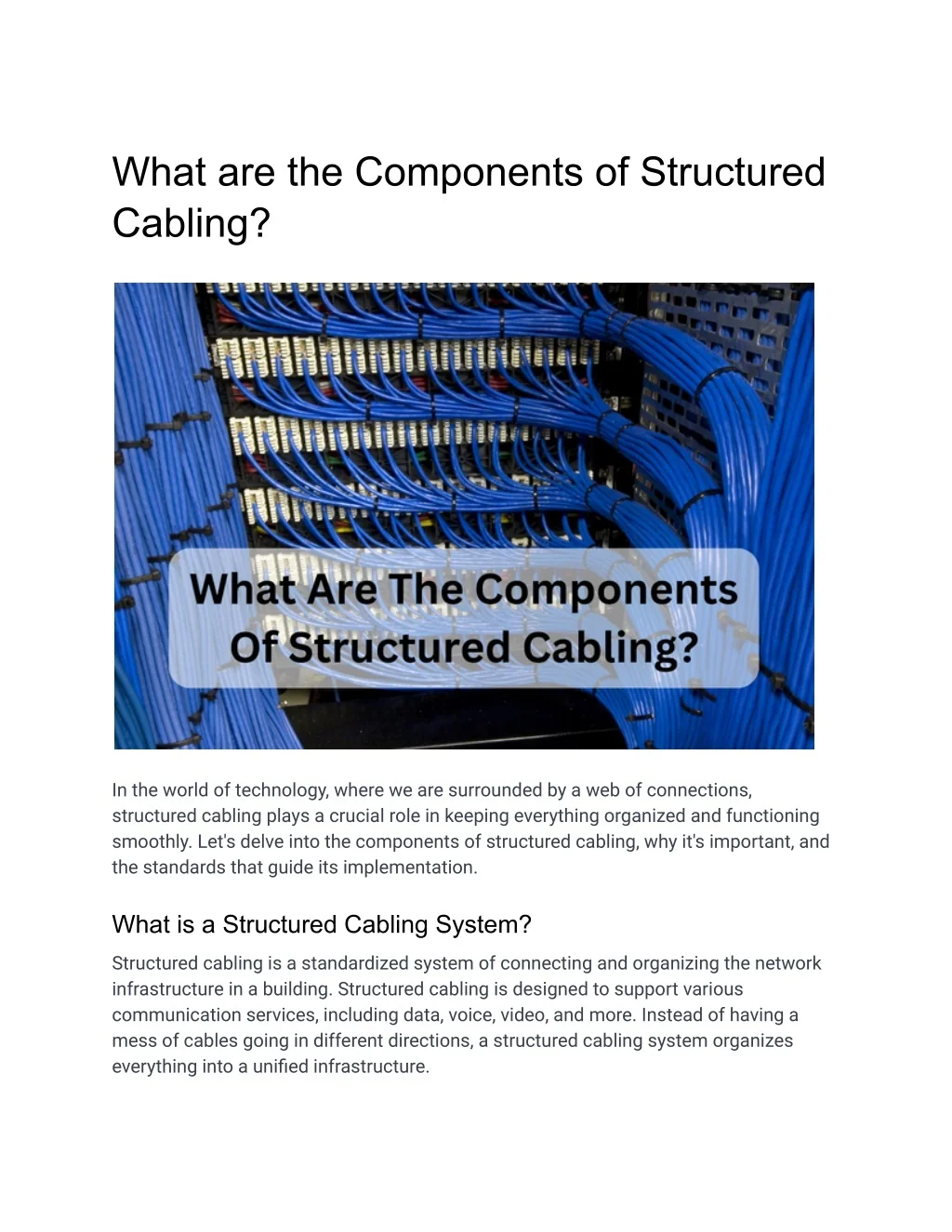 PPT - What Are The Components Of Structured Cabling_ PowerPoint ...