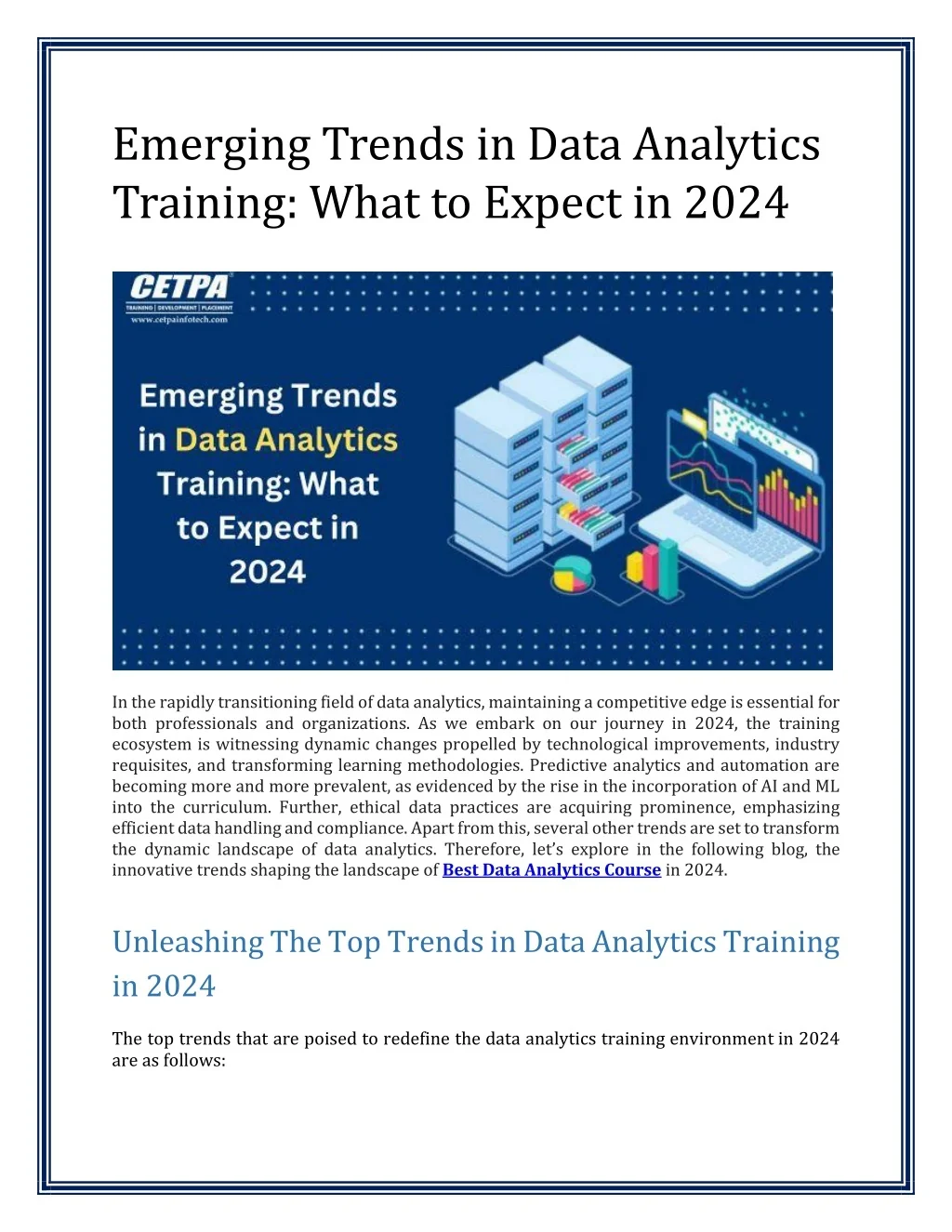 PPT - Emerging Trends in Data Analytics Training What to Expect in 2024 ...