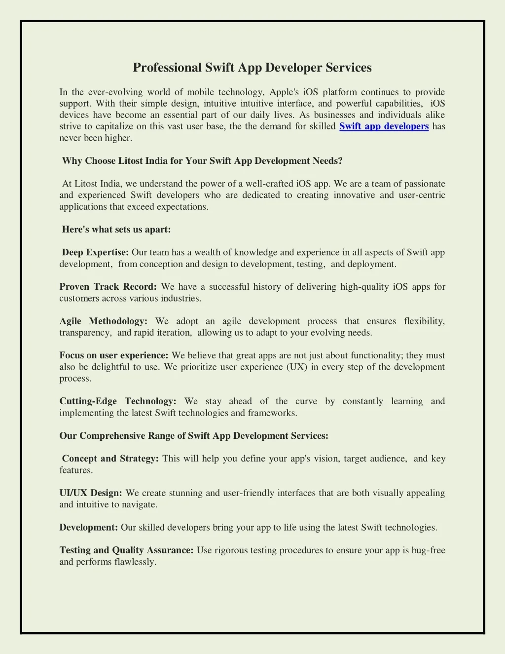 PPT - Professional Swift App Developer Services PowerPoint Presentation ...