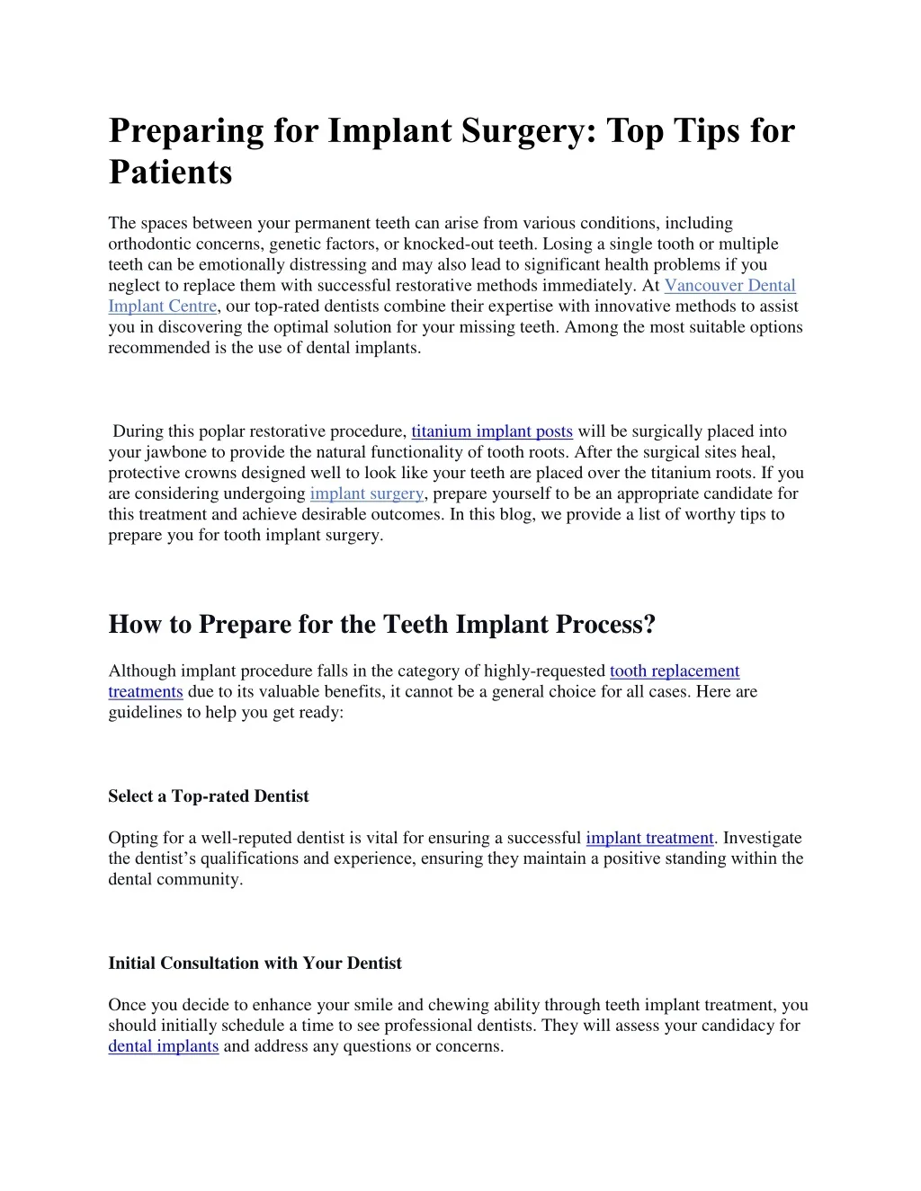 PPT - Preparing for Implant Surgery Top Tips for Patients PowerPoint ...