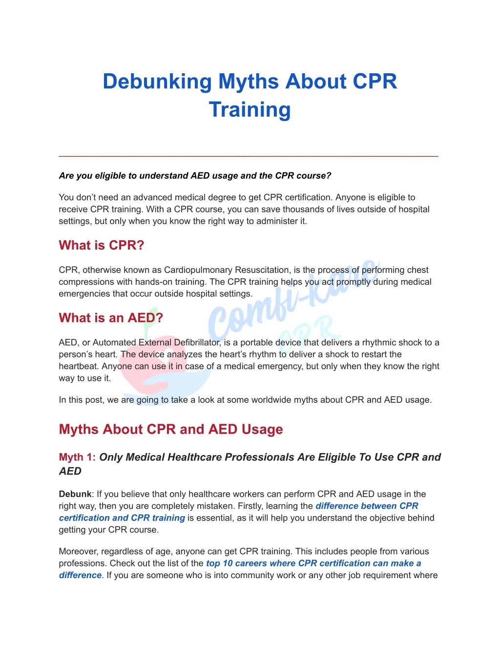 PPT - Debunking Myths About CPR Training PowerPoint Presentation, free ...