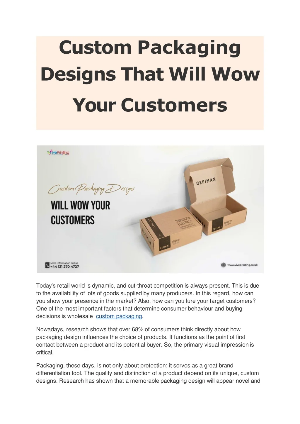PPT - Custom Packaging Designs That Will Wow Your Customers PowerPoint ...
