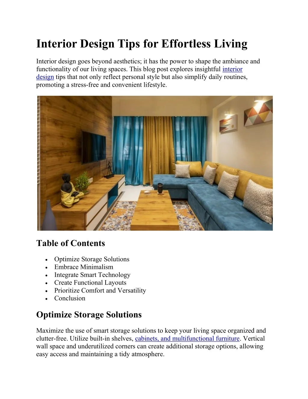 PPT - Interior Design Tips for Effortless Living PowerPoint ...