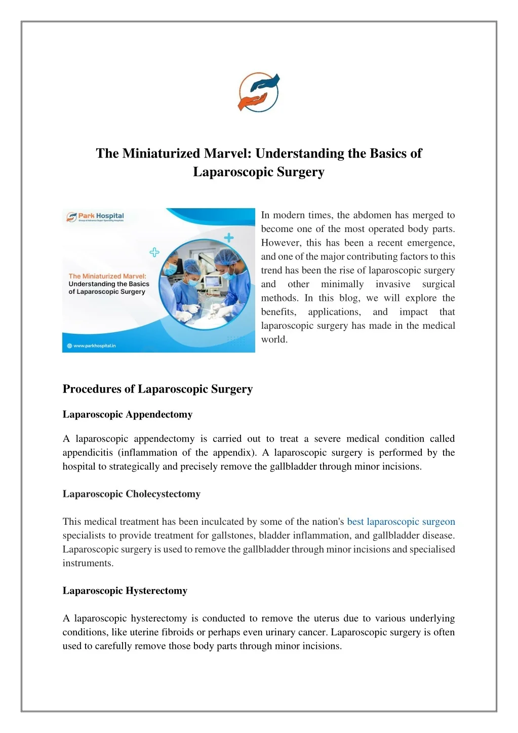 PPT - Understanding the Basics of Laparoscopic Surgery PowerPoint ...