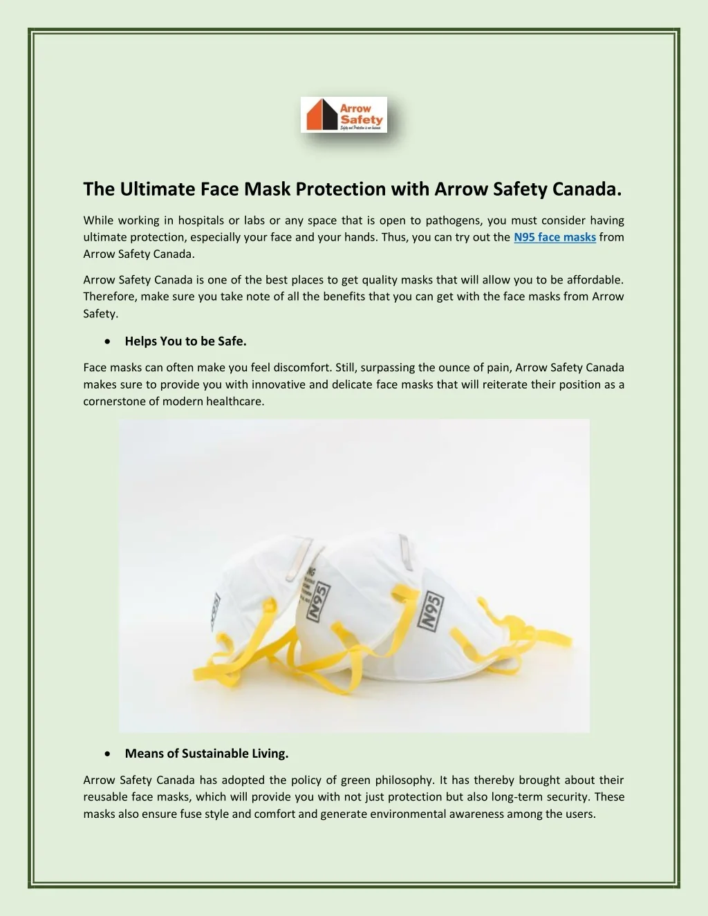 PPT - The Ultimate Face Mask Protection with Arrow Safety Canada ...