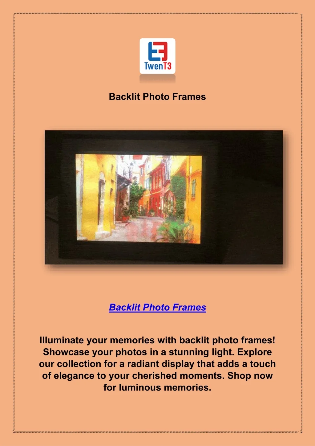 PPT - Backlit Photo Frames PowerPoint Presentation, free download - ID ...